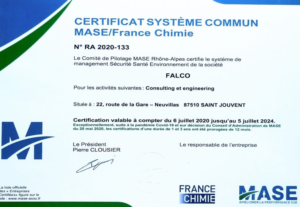 CERTIFICATION MASE RENOUVELÉE AVEC SUCCÈS ! | Falco